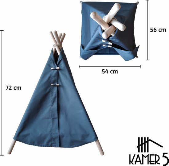 Kamer 5® Kattenmand Oxford Luxury Tipi Tent - Kattenbed Antraciet-Grijs ...