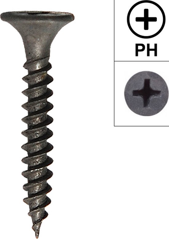 Gipsplaatschroeven met fijne draad voor metaal 3.8x64mm 500st. | bol.com