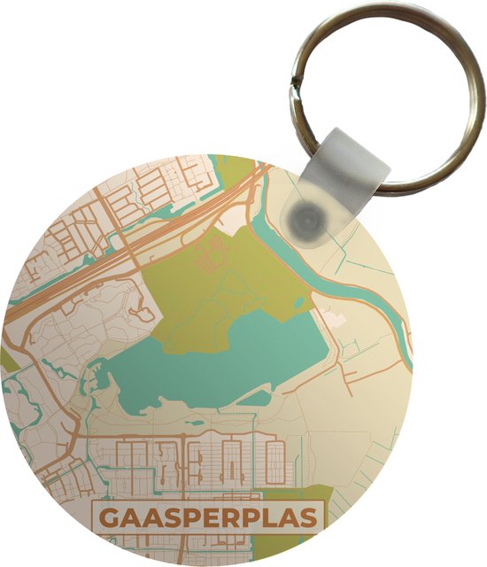 Sleutelhanger - Vintage - Gaasperplas - Stadskaart - Kaart ...