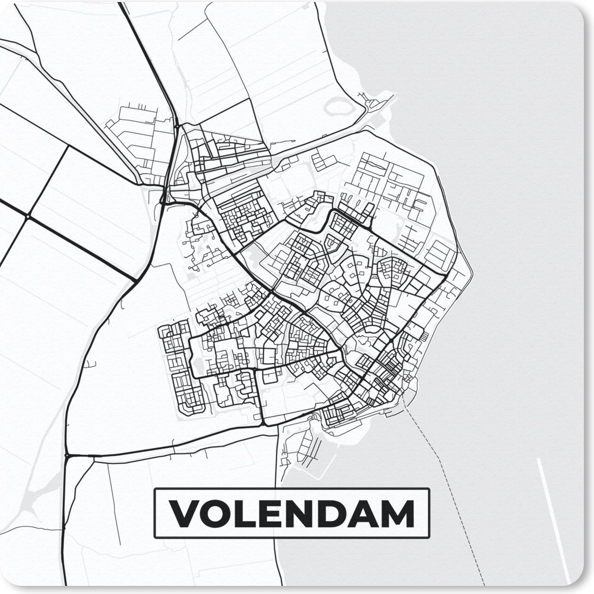 Muismat - Kaart - Volendam - Plattegrond - Stadskaart - 20x20 cm | bol.com