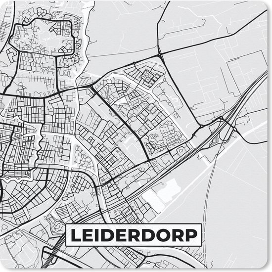 Muismat - Plattegrond - Leiderdorp - Kaart - Stadskaart - 20x20 cm ...