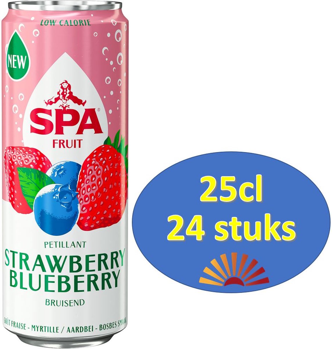 Spa Sparkling Strawberry Blueberry Blikjes Frisdrank 25cl Tray 24 stuks ...