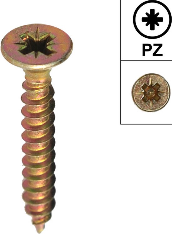 Houtschroeven / geel verzinkt D6xL45mm / 200st. | bol.com