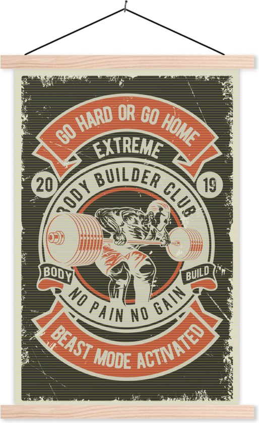 Posterhanger incl. Poster - Schoolplaat - Mancave - Gewichten - Sport ...