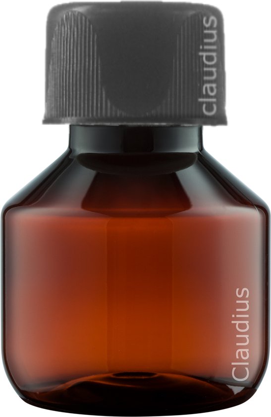 Lege Plastic Fles 50 ml PET Amber bruin - met zwarte ribbeldop - set ...