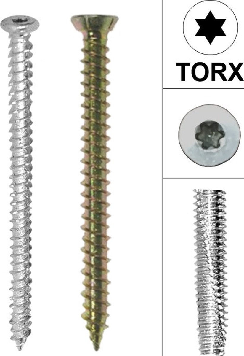 Schroeven voor beton TORX INDEX 7,5x132mm 100st | bol.com