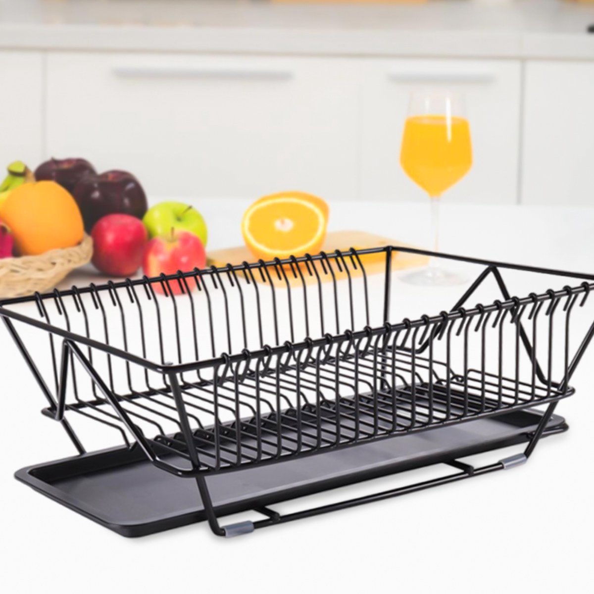 Afdruiprek met lekbak – Druiprek – Afwasrek - Afwas – Zwart – RVS | bol.com