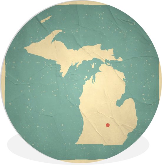 Illustration de la ville de Detroit sur la carte du Michigan Assiette ...