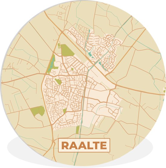 Wall Circle - Wall Circle Indoor - Map - City Map - Map - Raalte - ⌀ 60 cm -... | bol.com