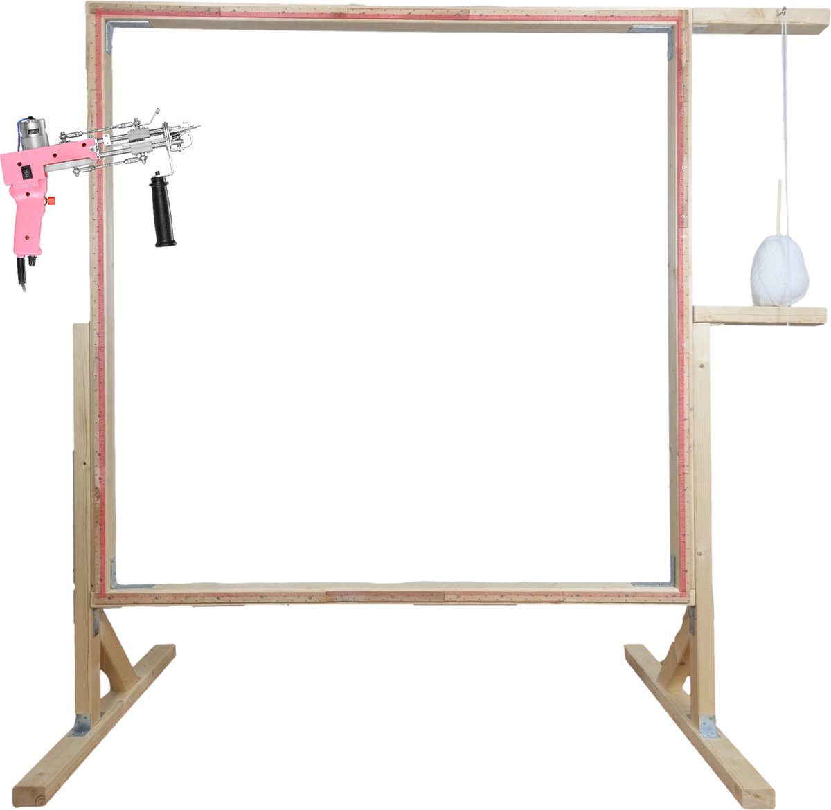 Tufting Frame - 140x140cm - Staand met Garen Houder - Voor Tuften Gun ...