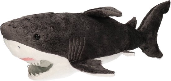 Pluche grote witte haai knuffel 54 cm - Witte haaien zeedieren knuffels ...