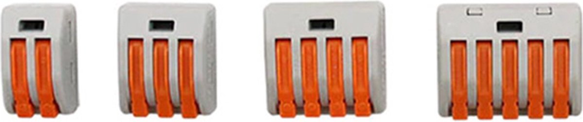 DW4Trading 5-voudige Lasklemmen voor massieve en soepele stroomdraad ...