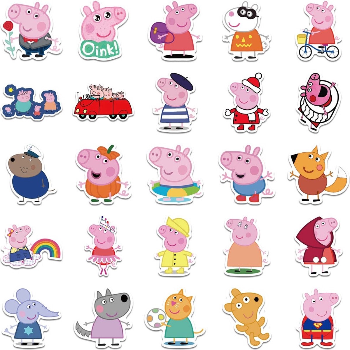 Peppa Pig stickers - 50x sticker set voor kinderen - Varken/Dieren ...