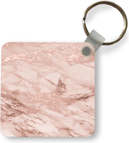 Sleutelhanger - Uitdeelcadeautjes - Marmer print - Roze - Plastic | bol