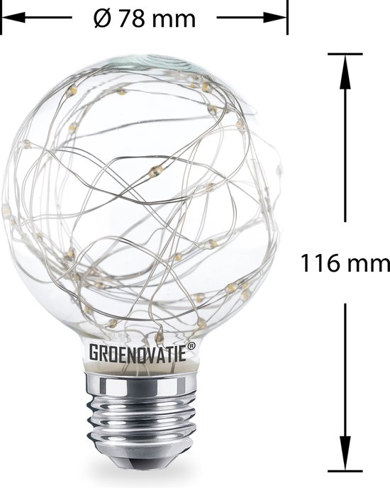 Groenovatie Led G80 Lamp Lichtslinger E27 Fitting 3w Extra Warm