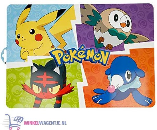 Pokémon Placemat (6x) - Pikachu, Popplio, Litten, Rowlet Place mat ...
