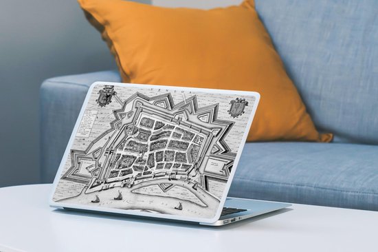 Laptop sticker - 14 inch - Historische stadskaart van het Limburgse ...