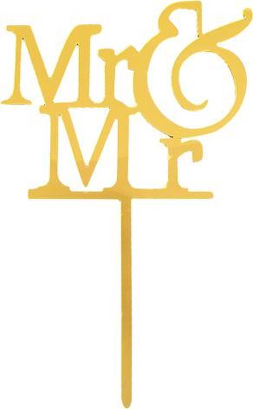 Cake - Taart Topper Mr&Mr Goud. Taartdecoratie. Tasty Me. | bol