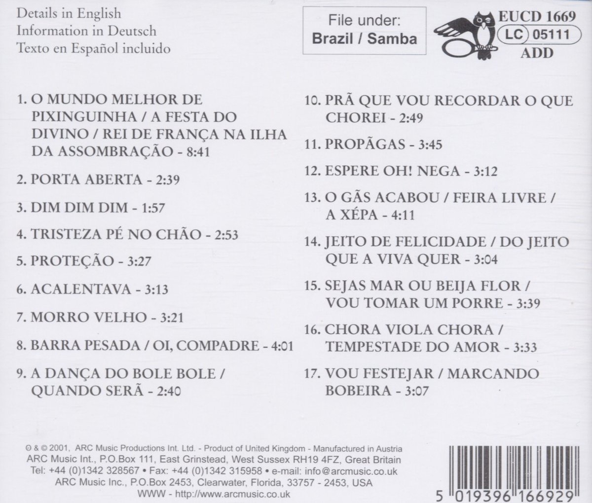 Various Artists - Samba Do Brasil (CD), Satto Vilela, M Aparecida | CD ...