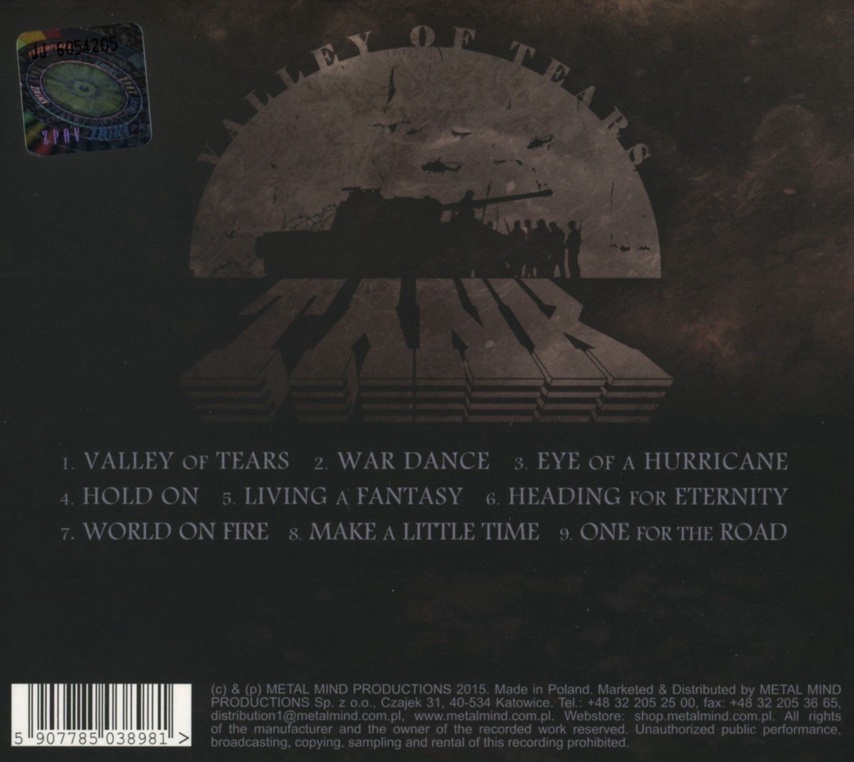 Tank - Valley Of Tears (CD), Tank | CD (album) | Muziek | bol
