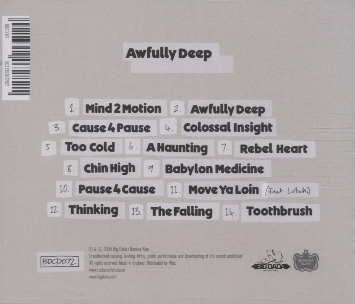 Awfully Deep (CD), Roots Manuva | CD (album) | Muziek | bol.com