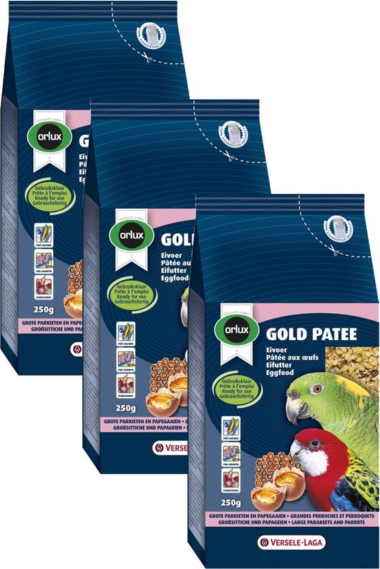 Versele-Laga Orlux Gold Patee Papegaai - Vogelvoer - 3 x 250 g | bol