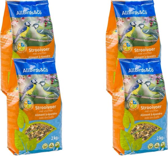 Allbirds&Co Strooivoer Met - Voer - 4 x Fruit | bol