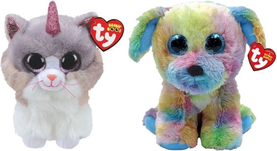 Ty - Knuffel - Beanie Boo's - Asher Cat & Max Dog | bol.com