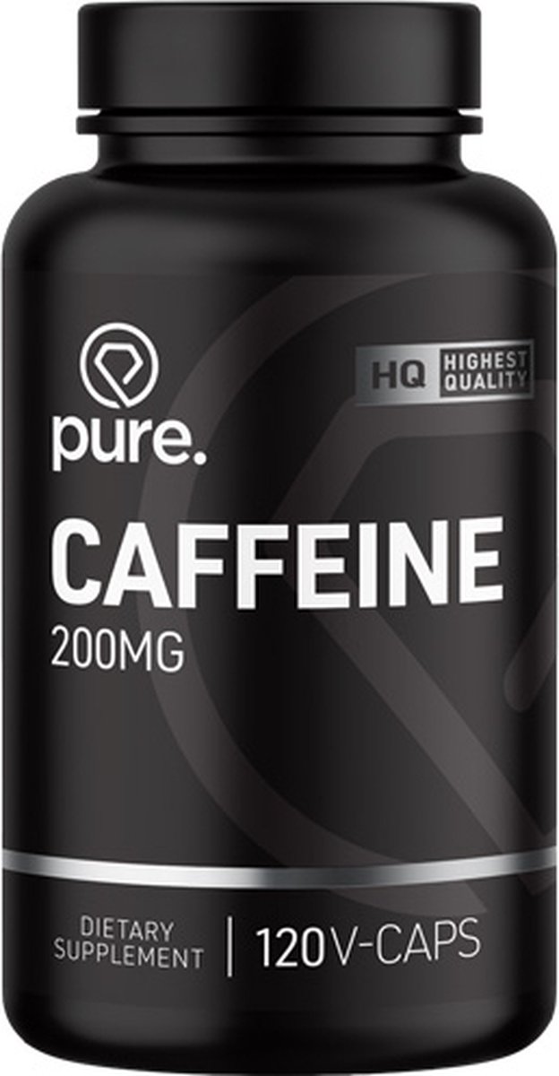PURE Caffeine - 120 V-Caps - 200mg - pillen - cafeïne - vegan capsules ...