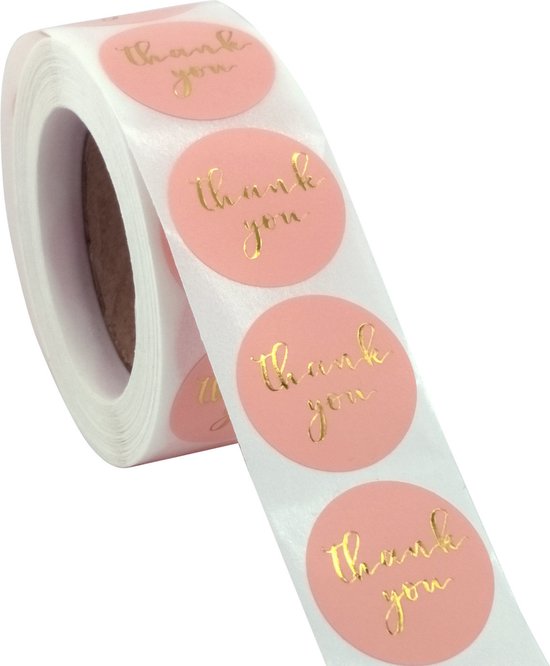 Thank you stickers - 500 stuks - 25 mm - Bedankt stickers - Small business packaging -... | bol