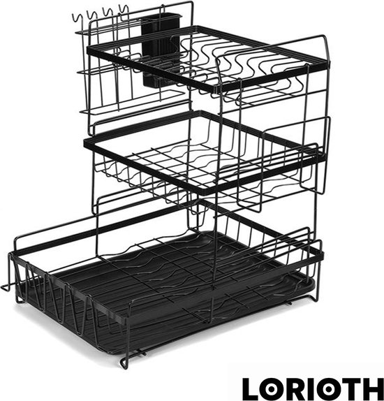 LORIOTH® Afdruip Rek - Afdroog Rek - Afdruip Rek Met Lekbak - Keukenrek ...