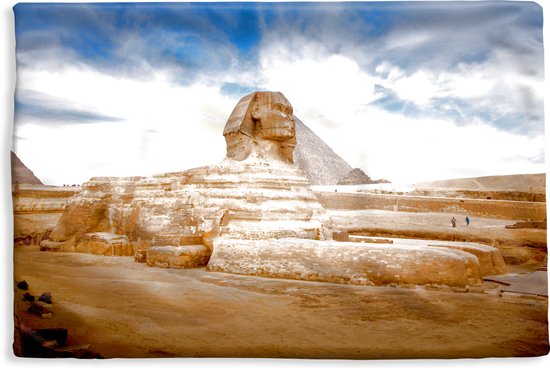 Kussenhoes 50x30 cm - De Sfinx van Gizeh die voor de grote piramide van ...