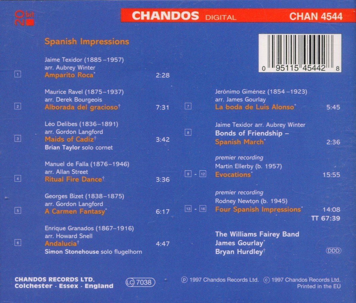 Stonehouse/Williams Fairey Band - Spanish Impressions (CD), Williams ...