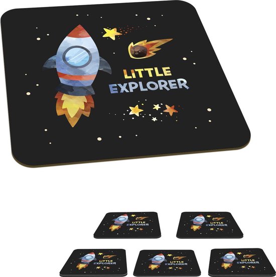 Onderzetters voor glazen - Spreuken - Ruimte - 'Little explorer ...