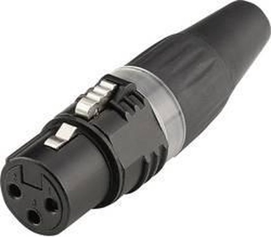 Hicon HI-X3CF-BLK XLR-connector Stekker, recht Aantal polen: 3 Zwart 1 stuk(s) | bol