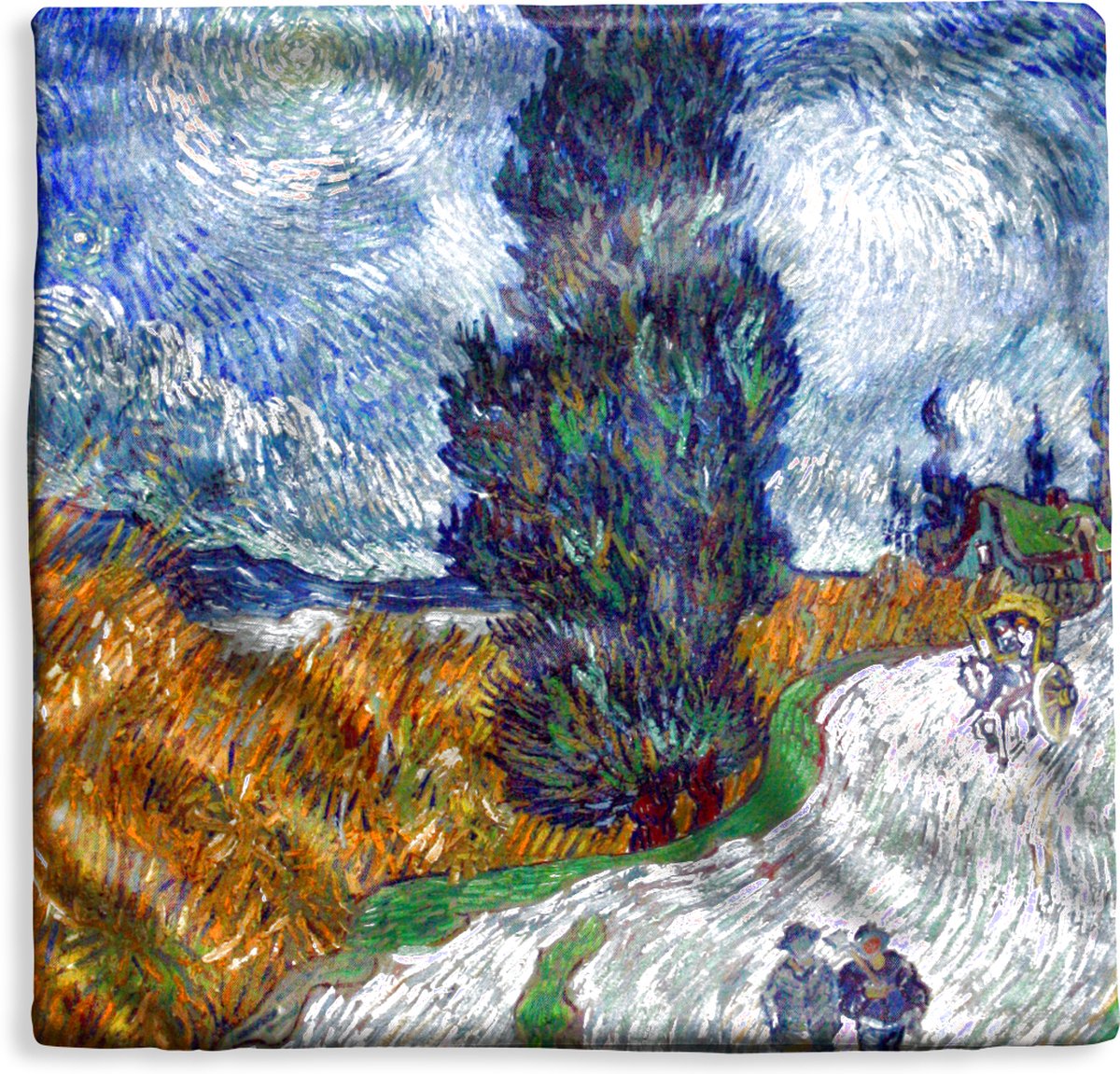 Kussenhoes 60x60 cm - Weg met cipres en ster - Vincent van Gogh - Katoen / Polyester -... | bol.com