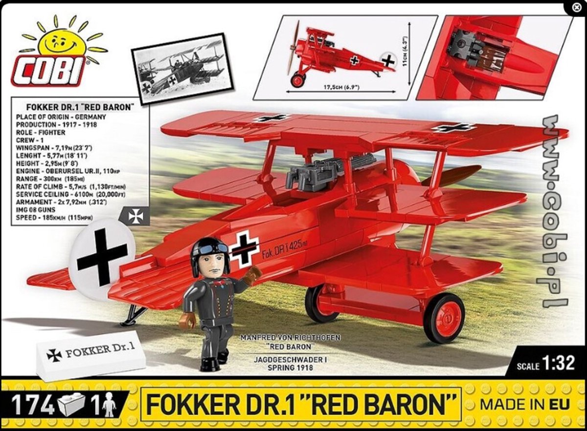 COBI WW1 2986 - Fokker Dr.I Red Baron | bol