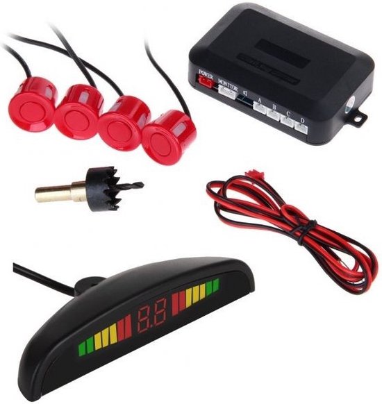 Parkeersensoren - rode - 4 sensoren - parkeersensor - parkeerhulp ...