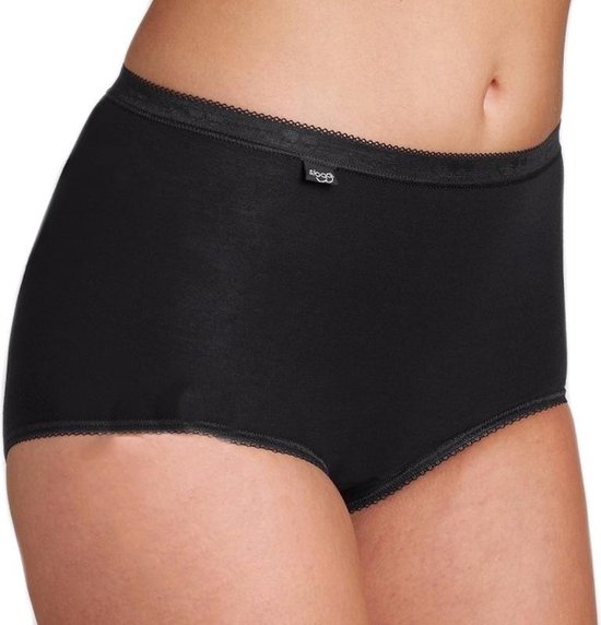 Sloggi Basic Maxi Dames Slip - (3-pack) - Zwart - Maat 42 | bol