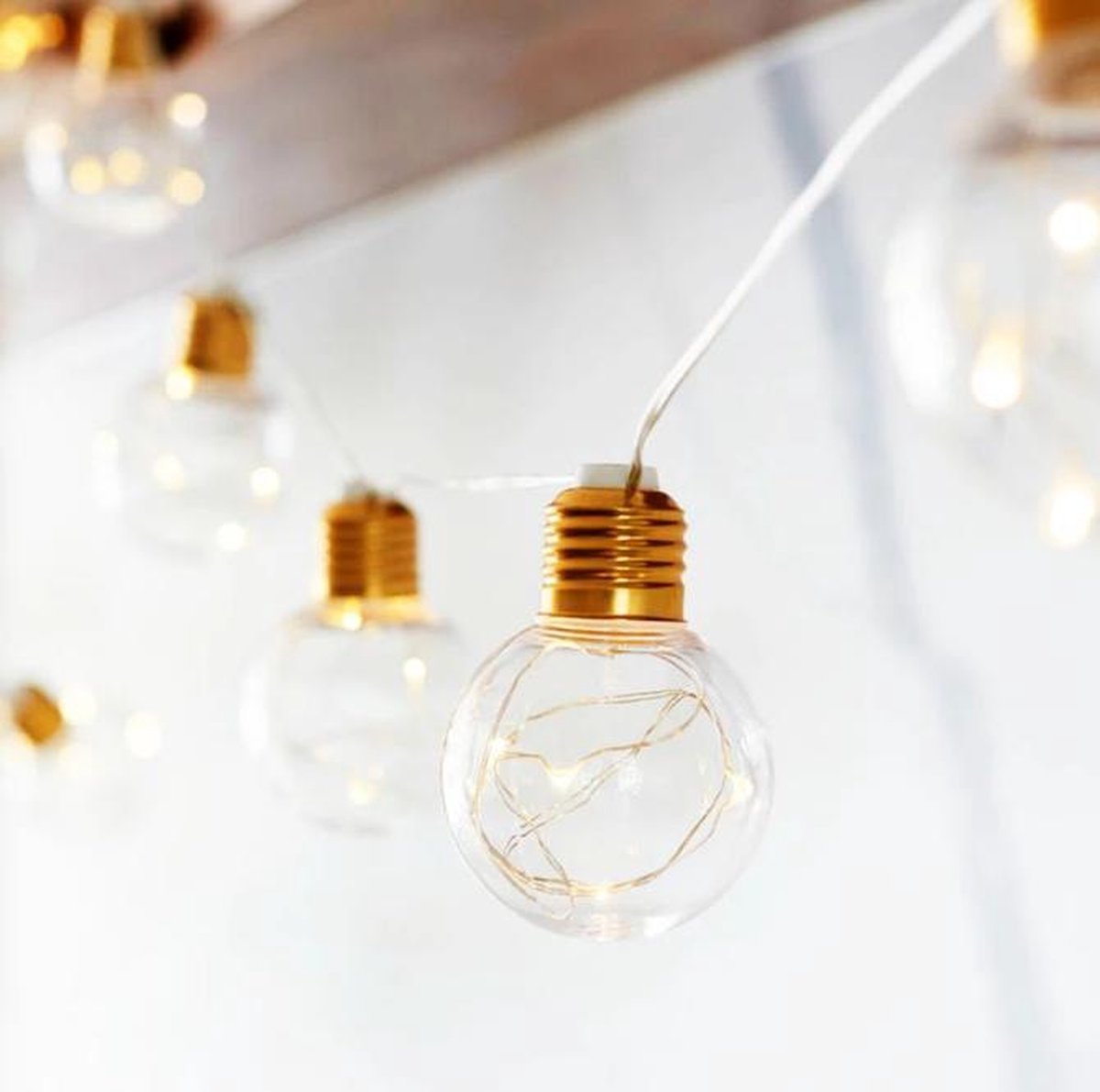 LED Licht snoer lichtslinger - 10 led lampjes - 4 meter - warm wit ...