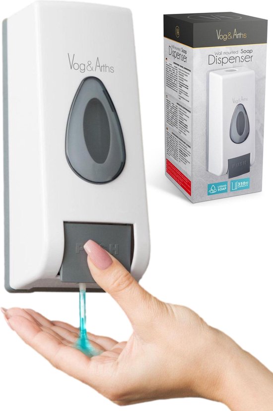 Vog&Arths - Zeepdispenser Wandmontage - Hangend Zeeppompje Muur - Wit ...