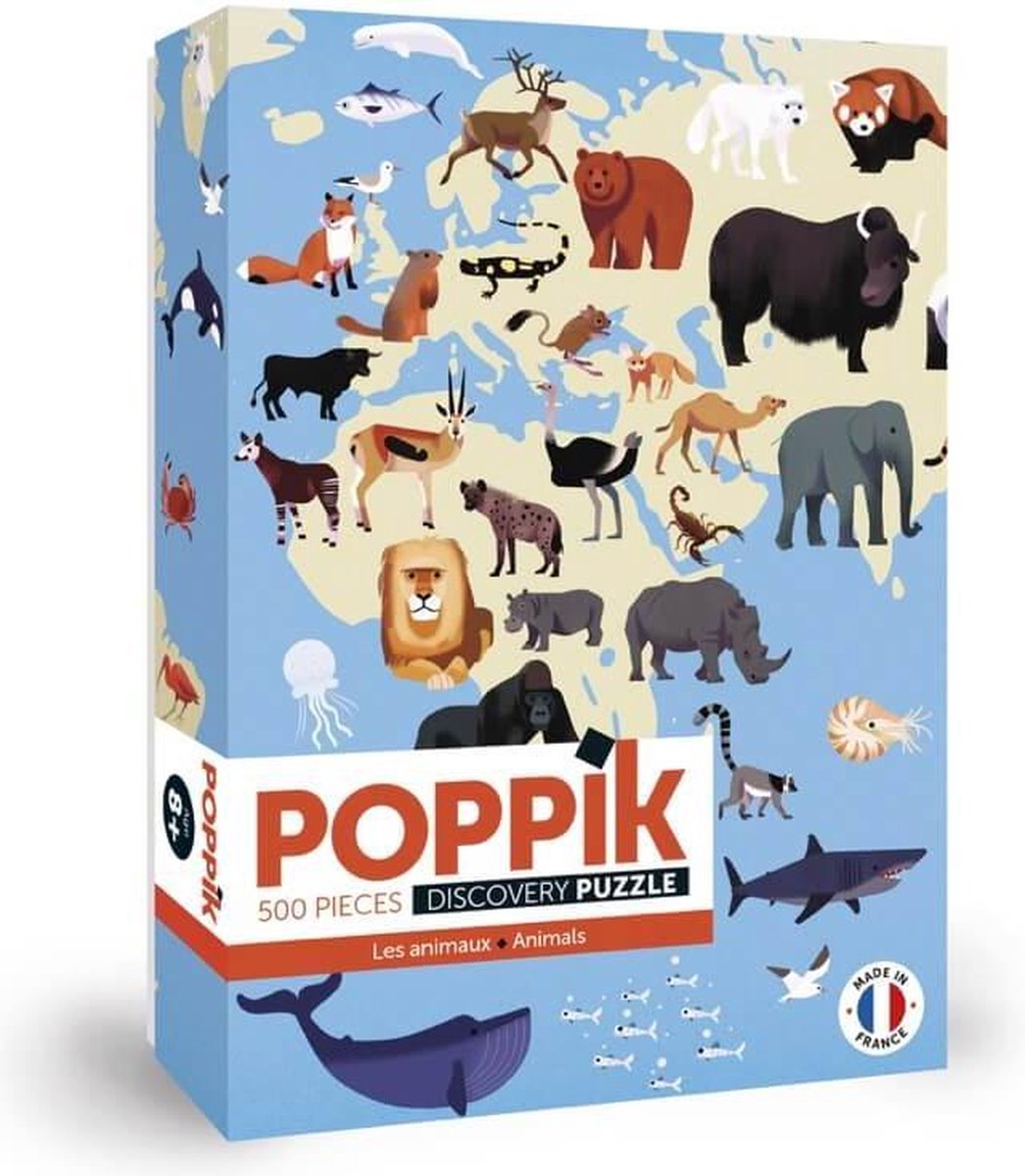 Poppik Puzzel - Dieren van de wereld - 500 stukjes - vanaf 7 jaar ...
