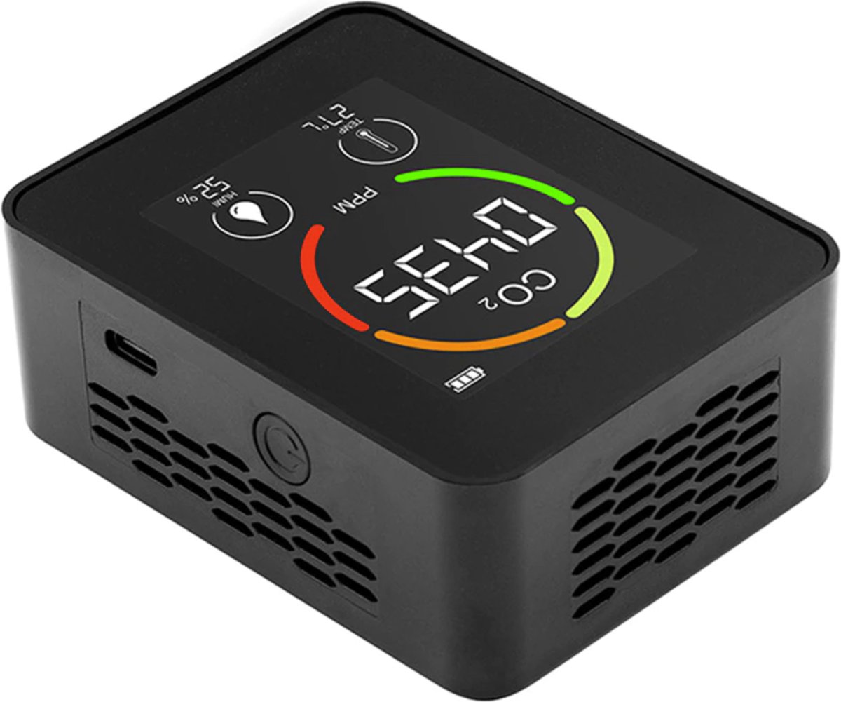 CO2 Kooldioxide / Temperatuur / Luchtvochtigheid Luchtkwaliteit meter ...