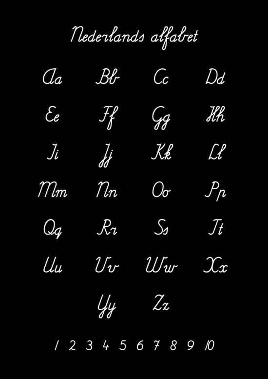 Alfabet Schrijfletters - Zwart Wit - gelamineerd A4 - Ik leer schrijven | bol.com