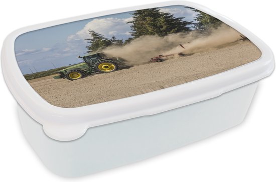 Broodtrommel Wit - Lunchbox - Brooddoos - Tractor - Zand - Boom ...