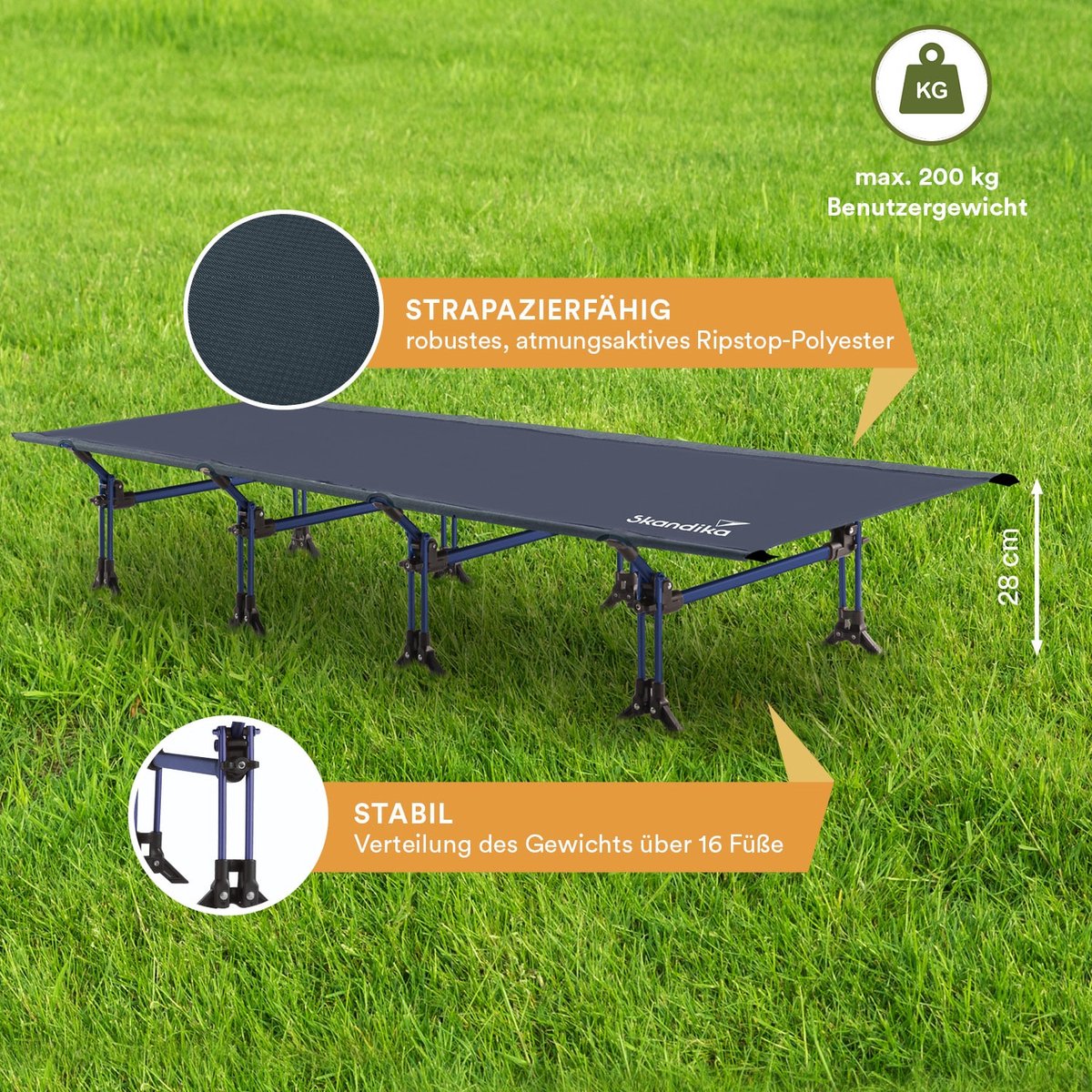 Skandika Tieva Ligbed – Veldbed - Ligbed – Ligstoel tuin - Comfortabel ...