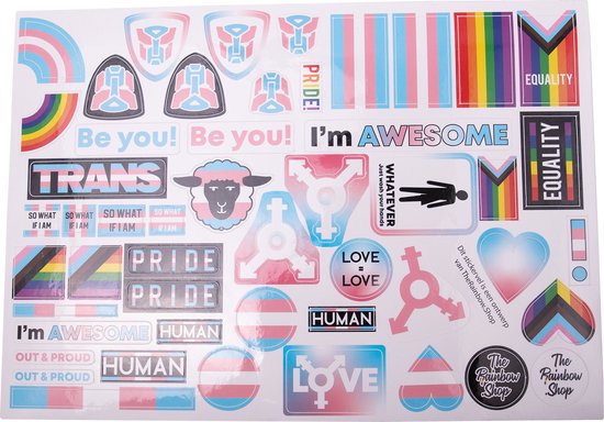 Stickervel A4 - Trans - Transgender - LGBT+ - Regenboog - sticker | bol