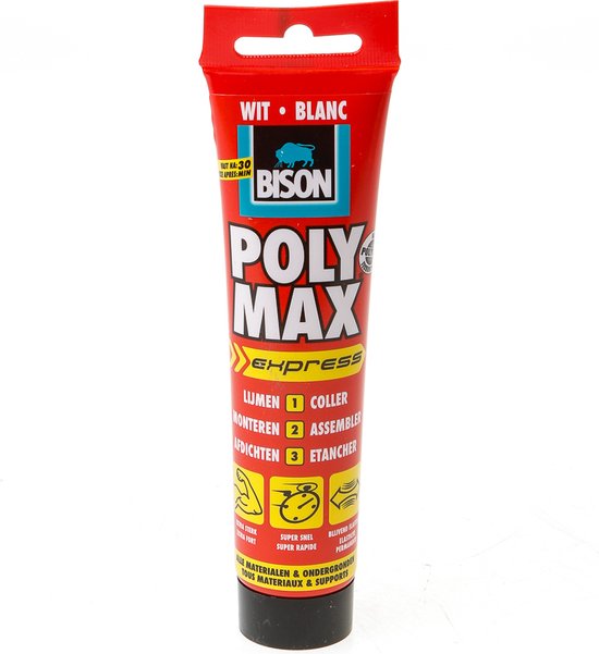 Bison poly max express - wit 165 gram | bol.com