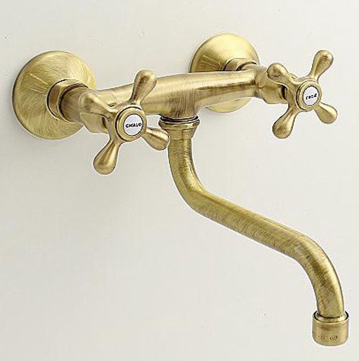 Nostalgische keukenkraan Classic C muurkraan Brons | bol.com