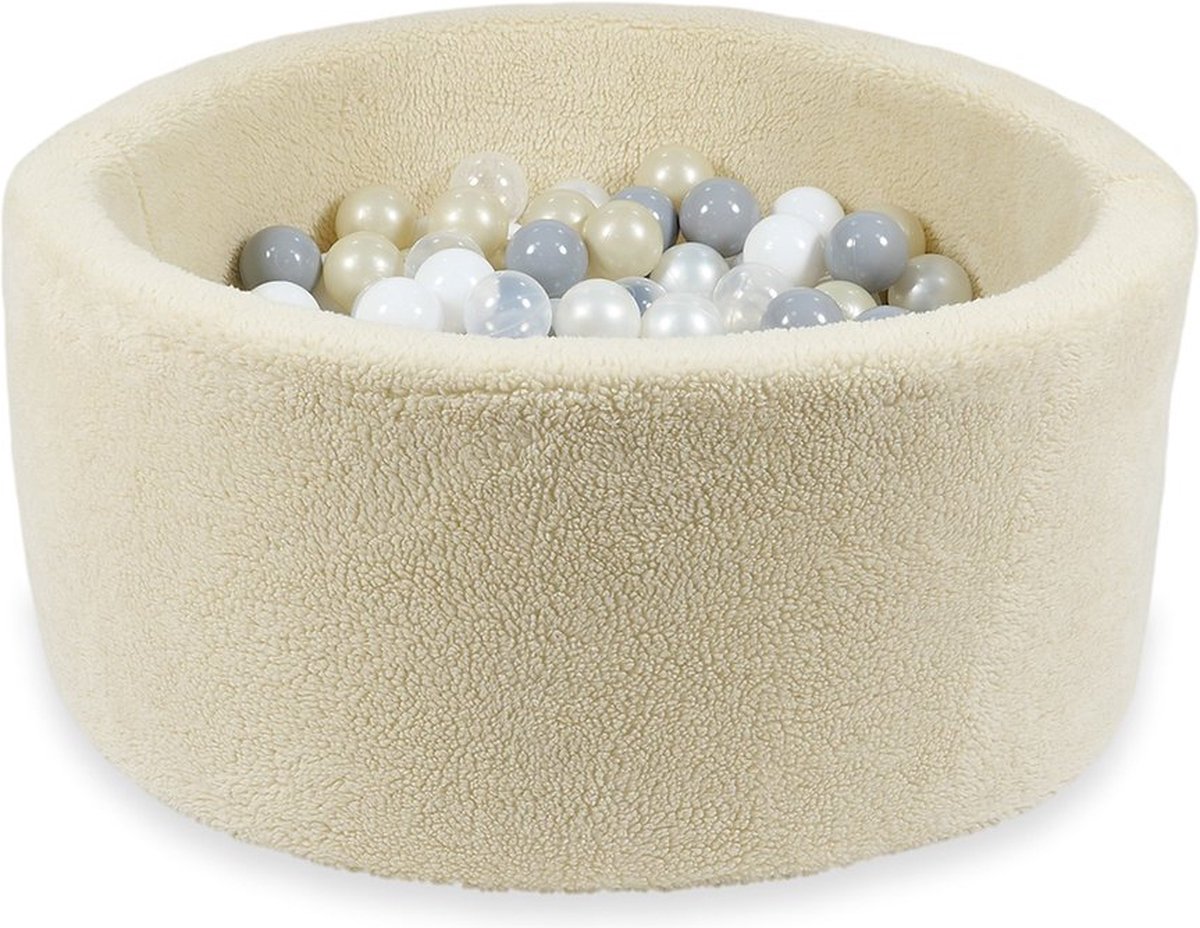 Teddy Ecru Ballenbad • Ballenbak Moje • Rond 40 x 90 cm • Inclusief 200 ...
